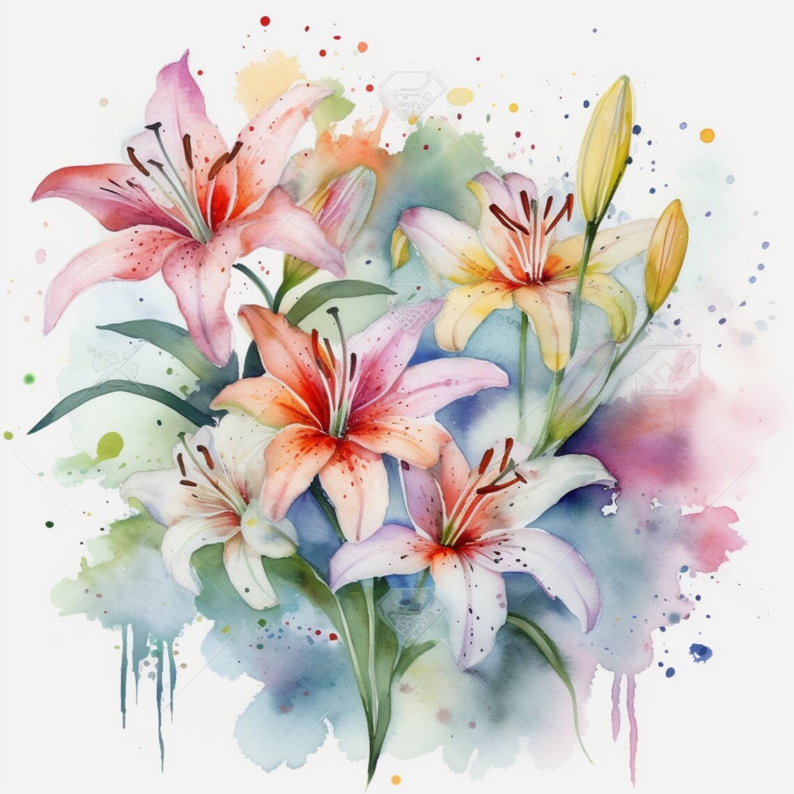 15 Lilies Clipart | Plants, Digital Artwork, Floral Design, Flowers ...