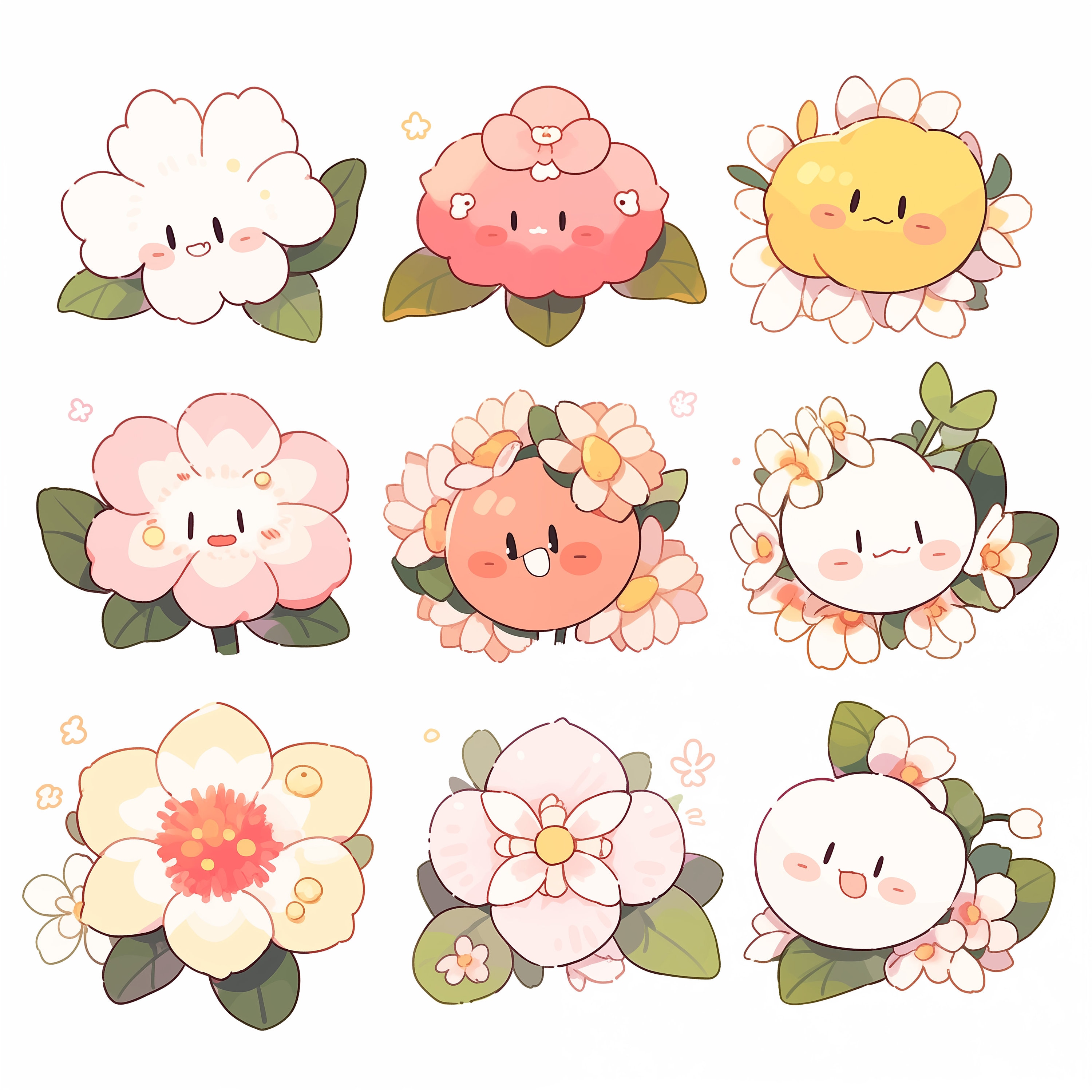 25 Kawaii Flowers Clipart Anime Flowers, Japanese Sunflower, Rose ...