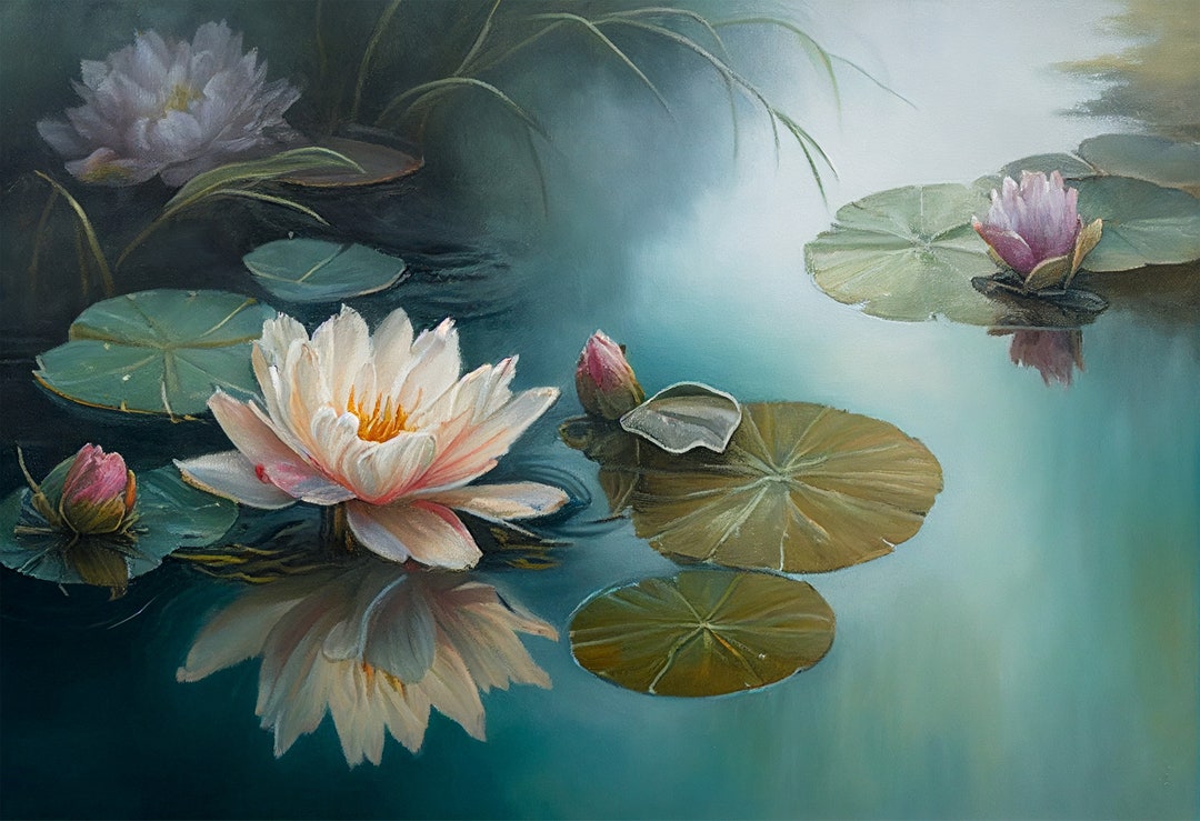 Digital Water Lily Print - Instant Download, Art Decor, Printable ...