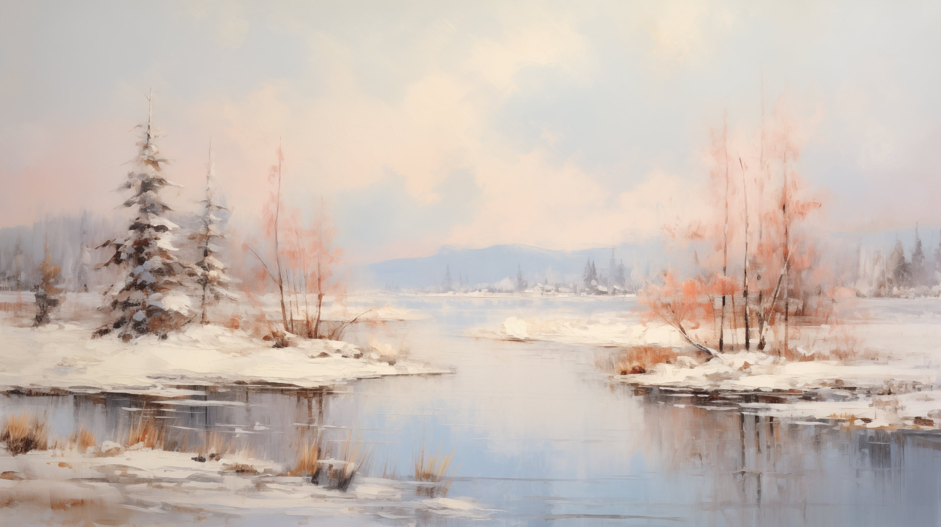 5 Vintage Winter Landscape Paintings | Locations & Sceneries, Digital ...