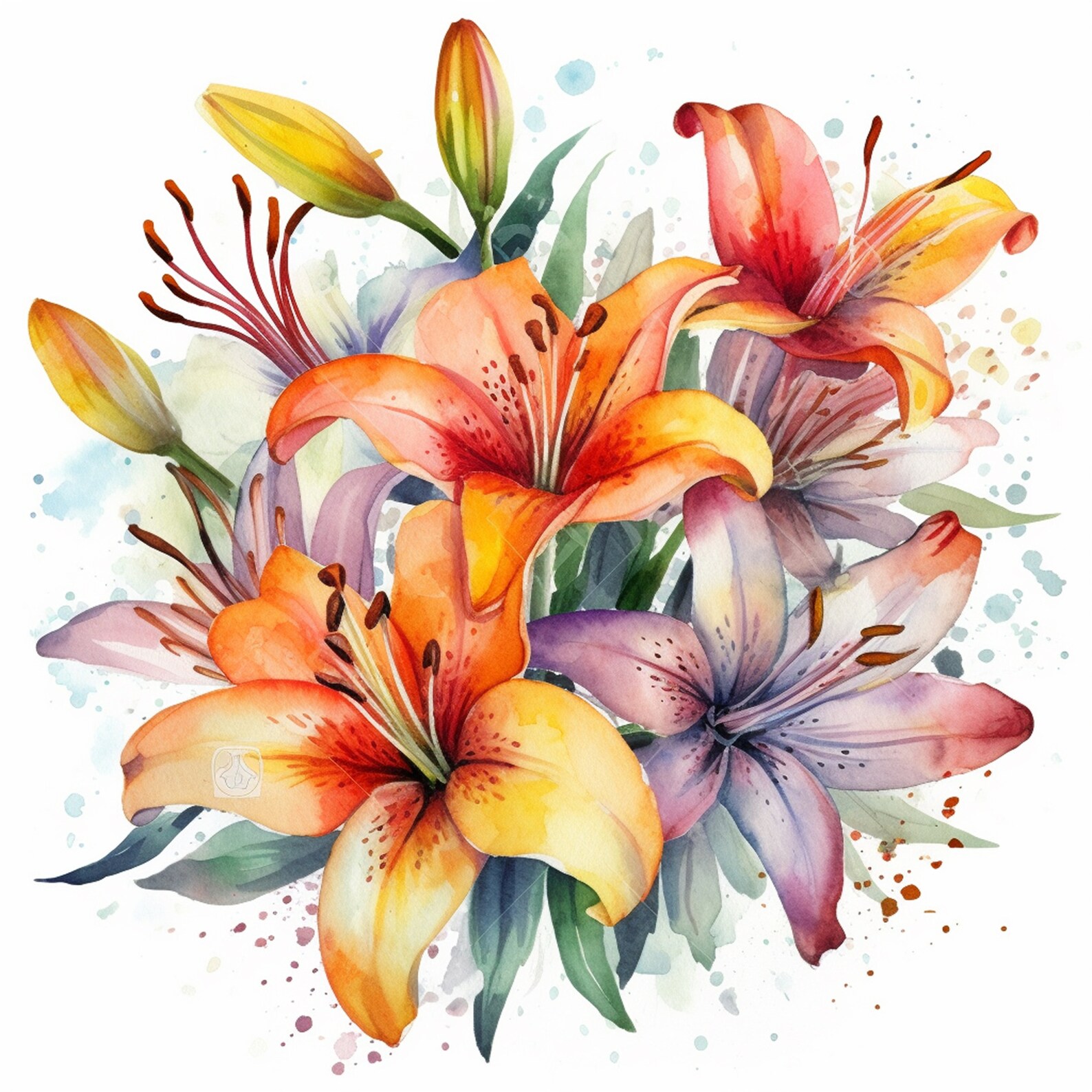 15 Lilies Clipart | Plants, Digital Artwork, Floral Design, Flowers ...