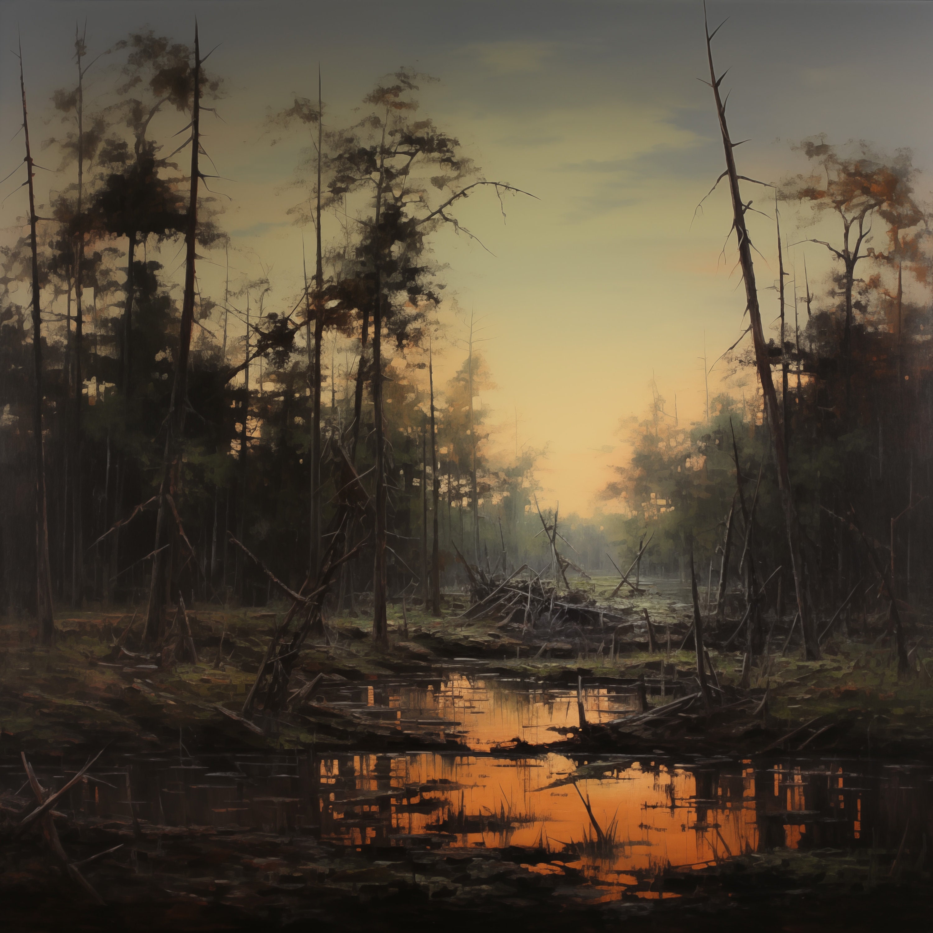 20 Vintage Swamp and Wetland Landscape Cliparts Landscapes Locations ...
