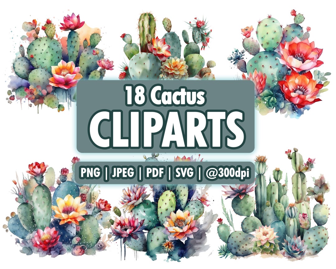 18 Cactus Clipart | Plants, Digital Artwork, Floral Design, Flowers ...