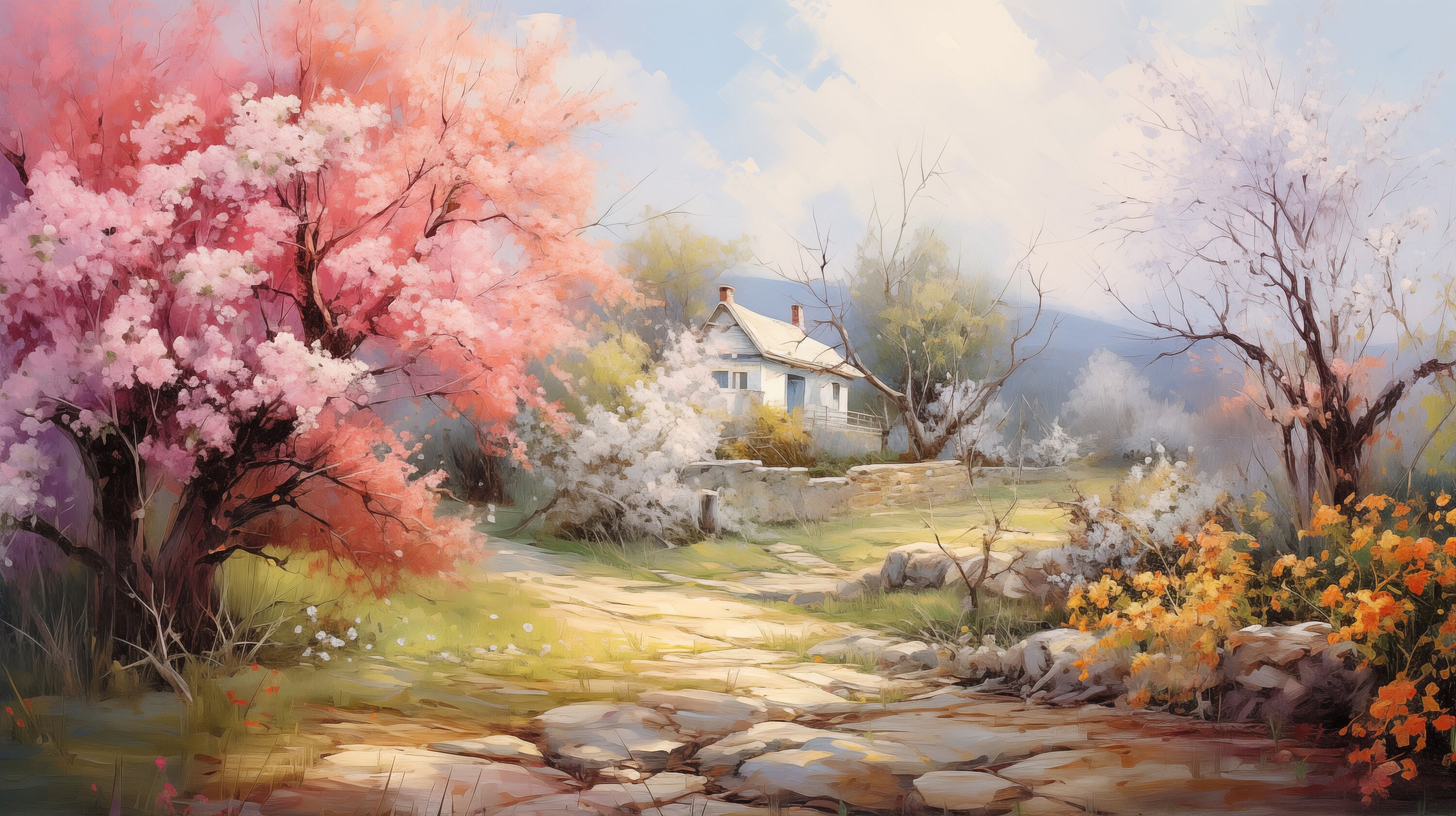 Spring Garden Vintage Paintings 20 Spring Landscapes & Sceneries ...