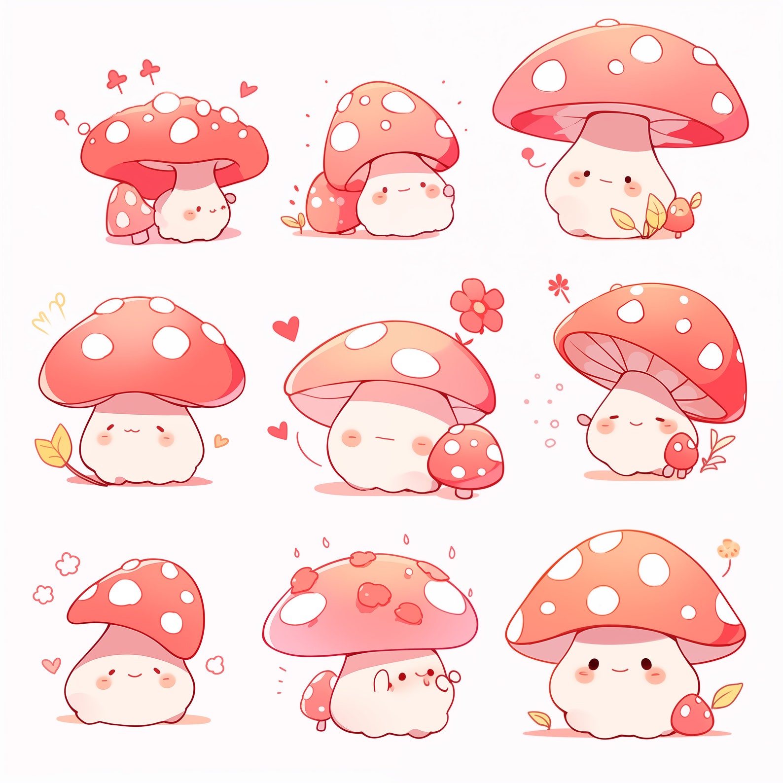 10 Kawaii Mushroom Clipart | Anime Animals, Cute Japanese Fungi ...