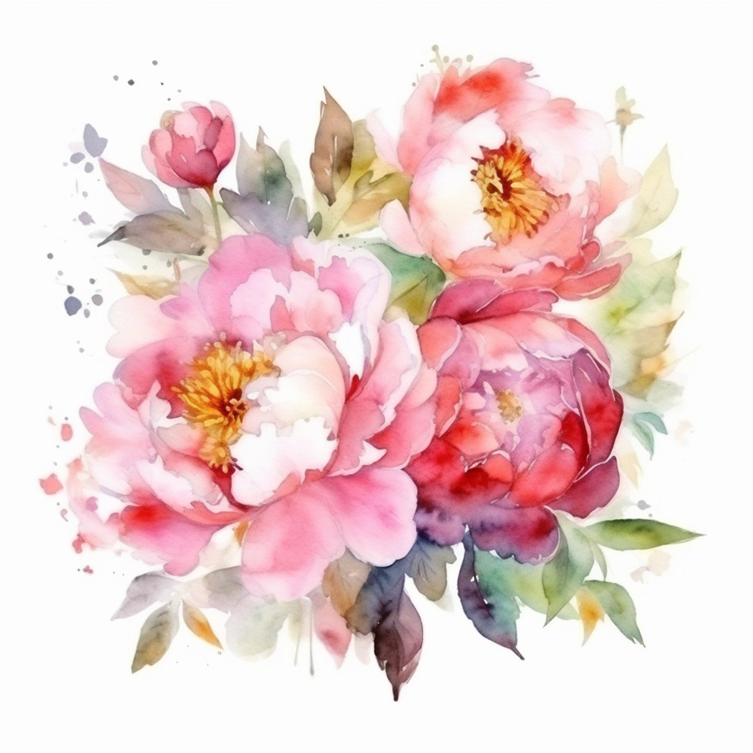 10 Peonies Clipart | Plants, Digital Artwork, Floral Design, Flowers ...