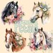 50 Flower Horses Clipart Animals, Digital Artwork, Floral Design ...