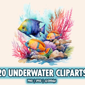 20 Underwater Cliparts | Maritime, Nautical Digital Artwork, Ocean ...