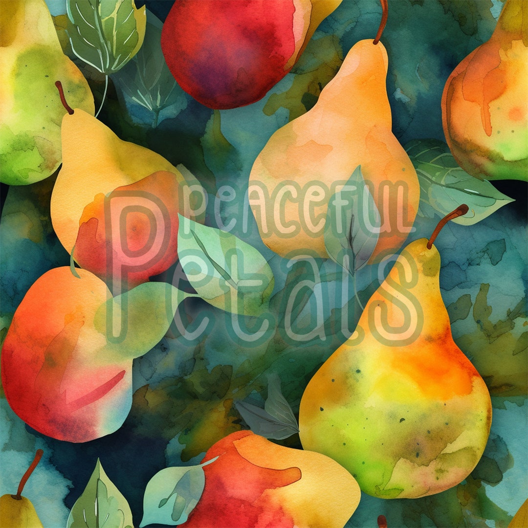Pears | Seamless Patterns | Instant Download | Printable Digital Paper ...