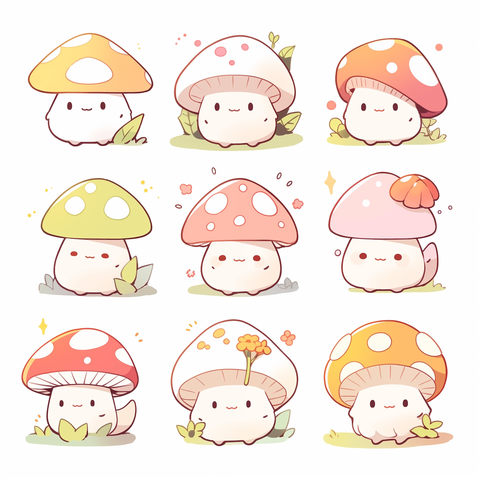 10 Kawaii Mushroom Clipart | Anime Animals, Cute Japanese Fungi ...