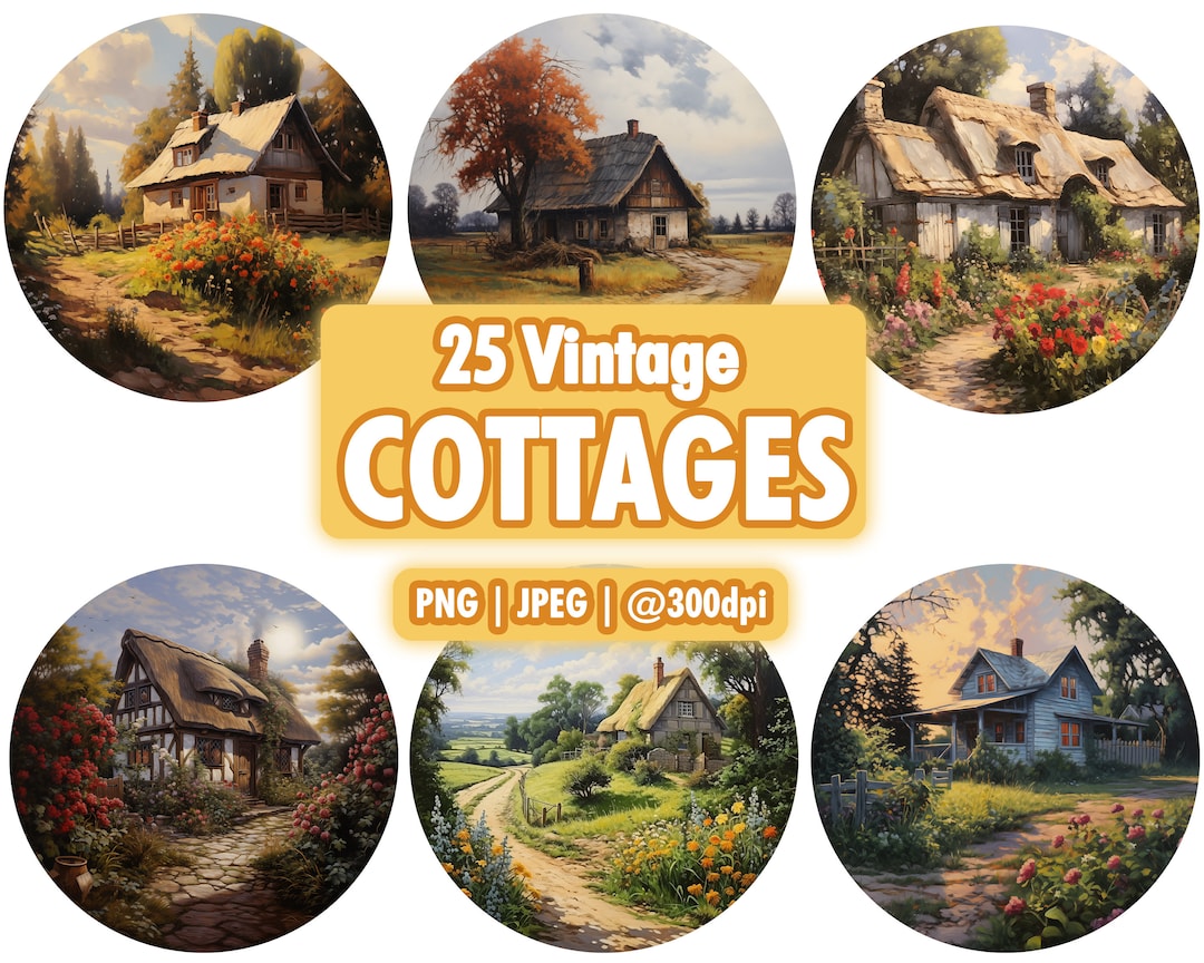 25 Vintage Cottage Clipart | Plants, Digital Artwork, Floral Design ...