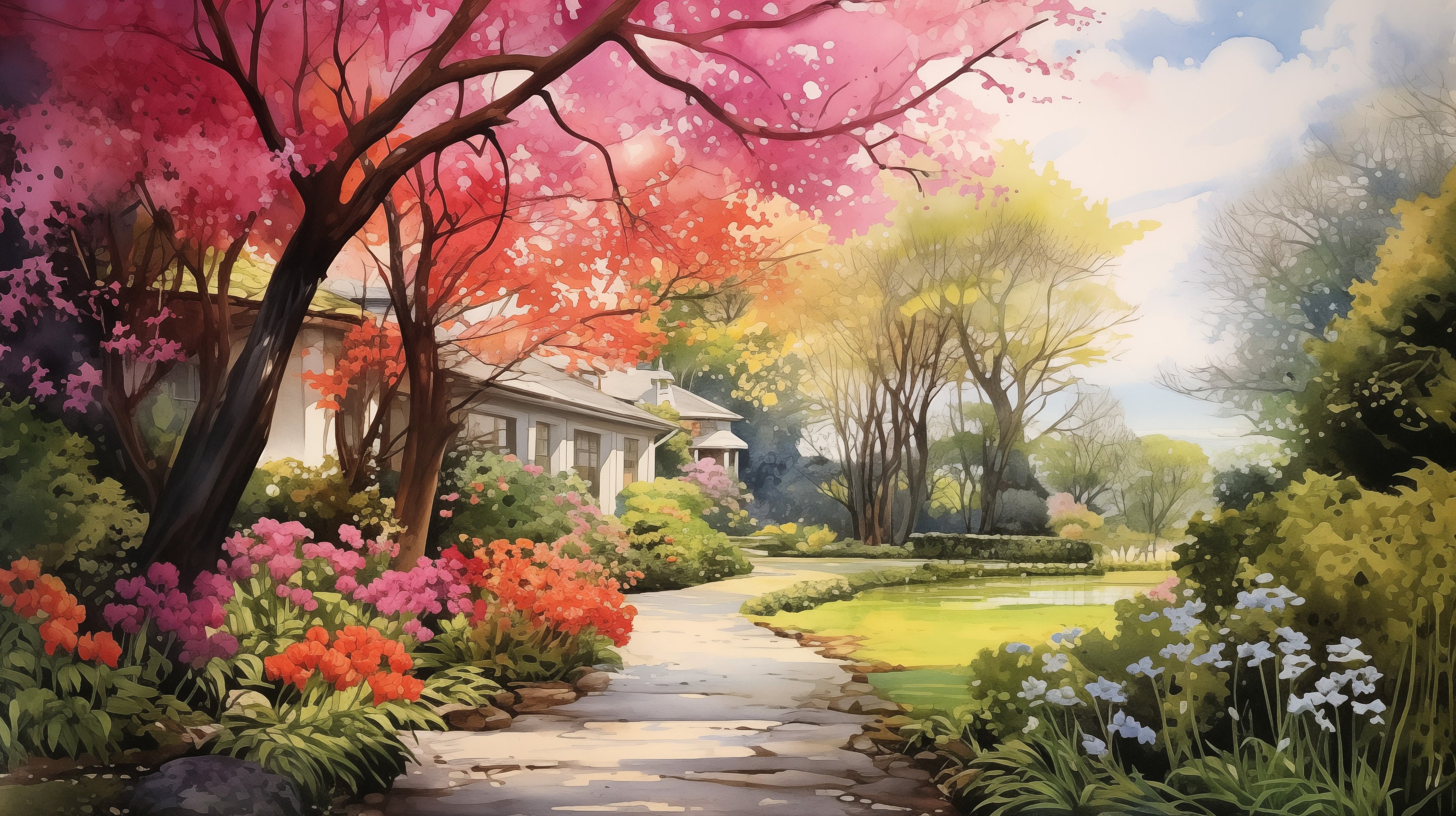 Spring Garden Vintage Paintings 20 Spring Landscapes & Sceneries ...