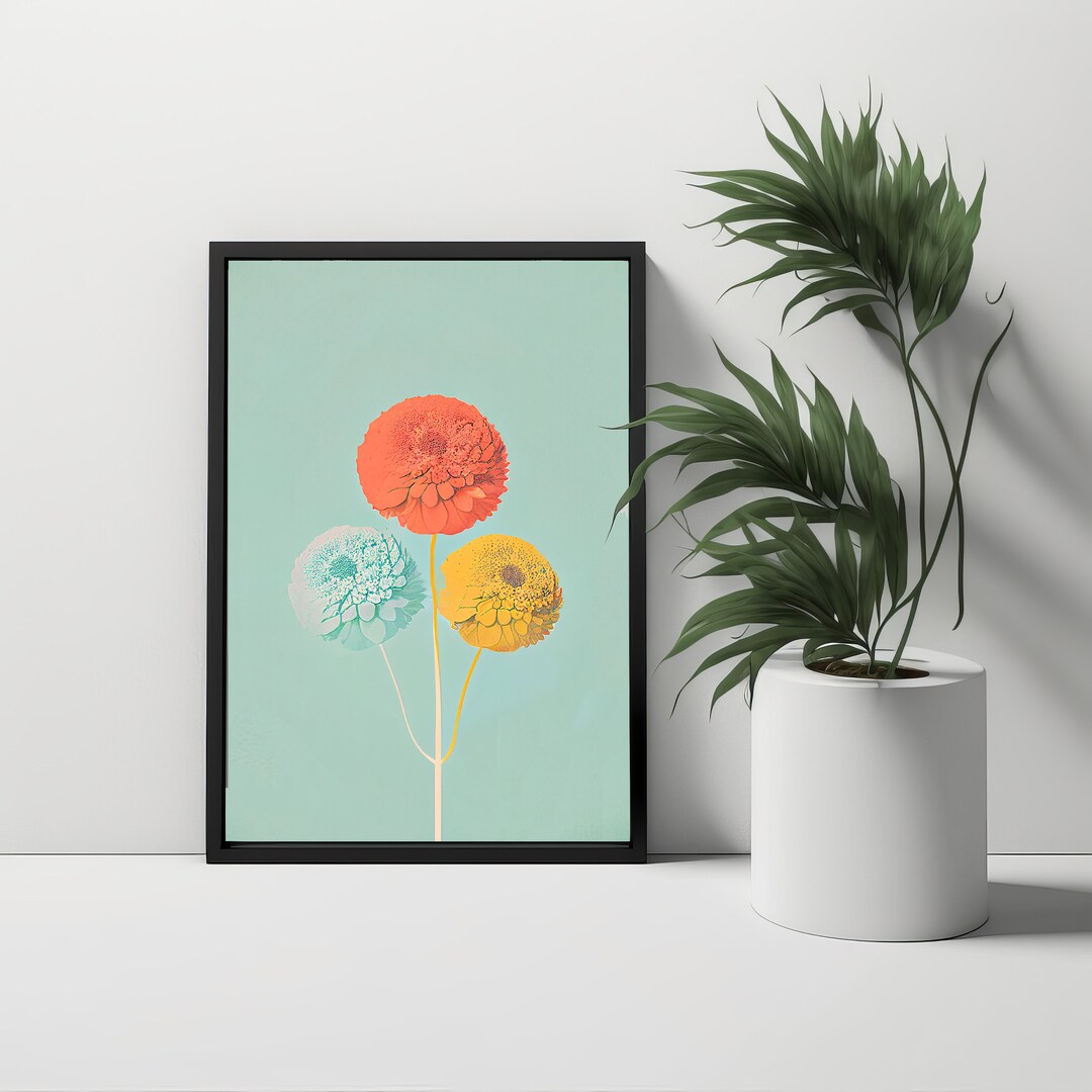 Three Little Flowers Instant Download, Art Decor, Printable Poster - Etsy