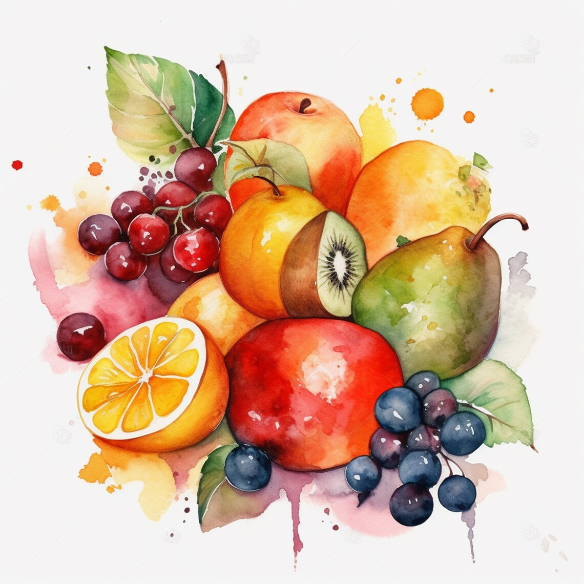 20 Fruits Clipart | Plants, Digital Artwork, Floral Design, Fruits ...