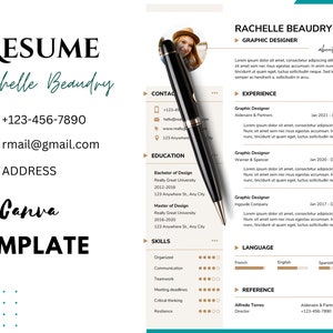 Graphic Designer Resume, Modern Resume Template, Editable Creative ...