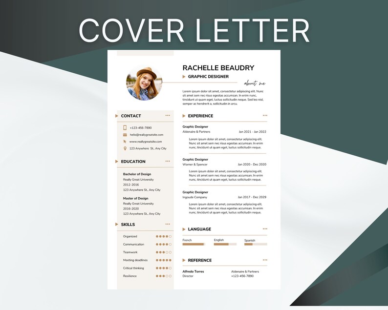 Graphic Designer Resume, Modern Resume Template, Editable Creative ...