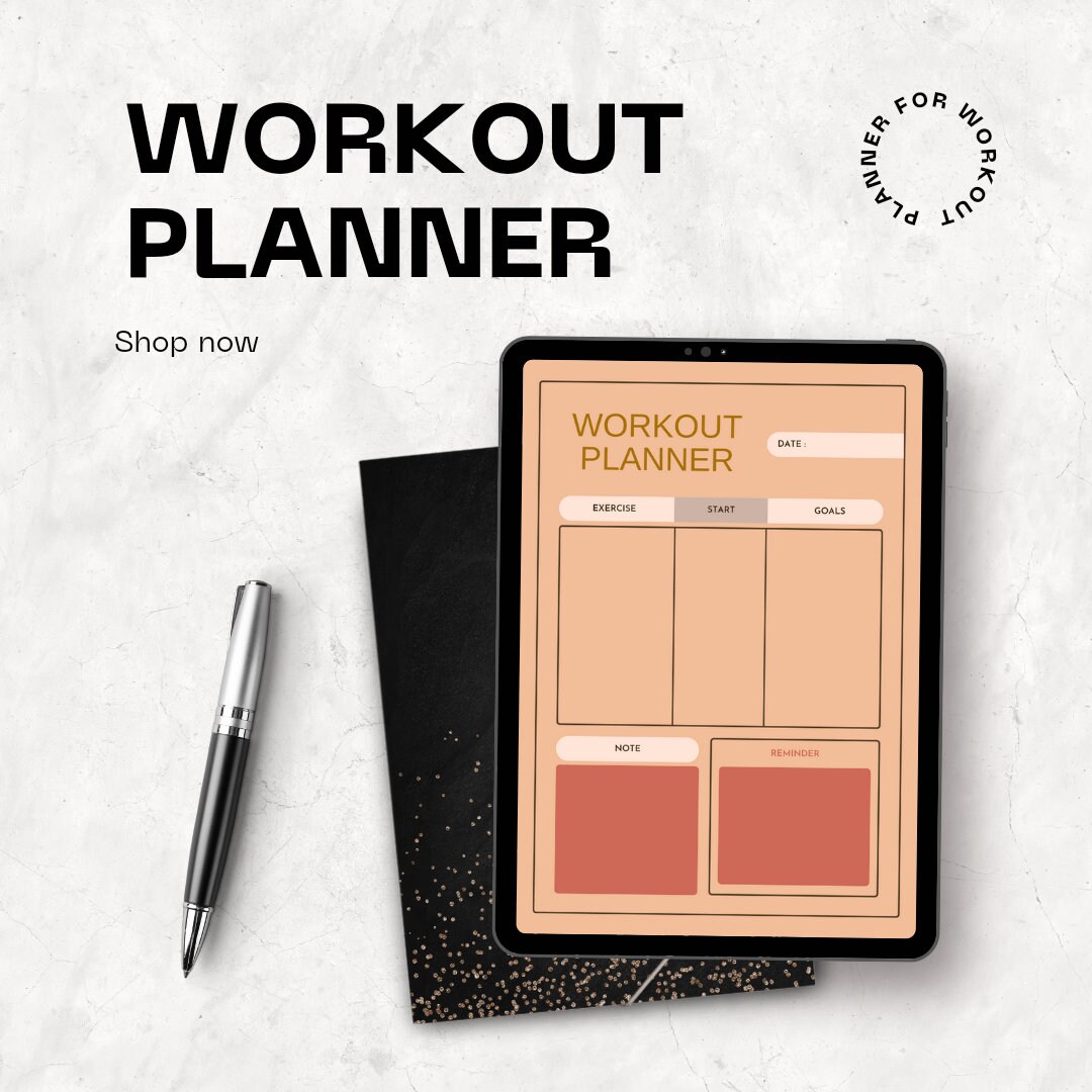 Monthly Fitness Planner, Exercise Planner, Fitness Planner, Workout ...