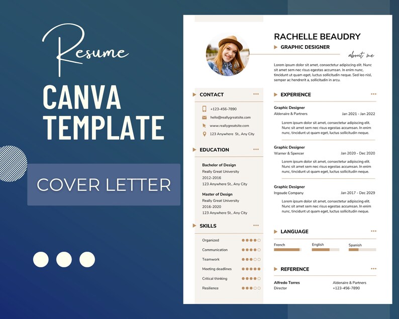 Graphic Designer Resume, Modern Resume Template, Editable Creative ...