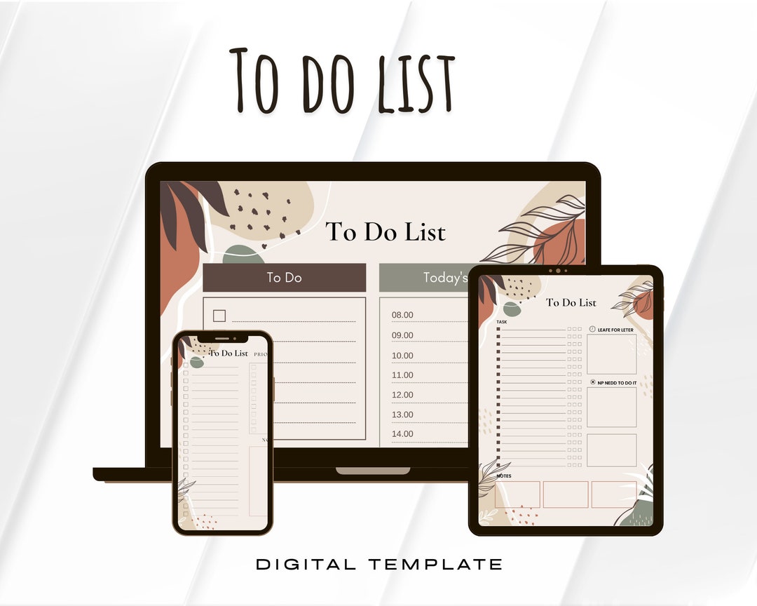 To Do List Printable Planner, Digital to Do List, Daily to Do List ...