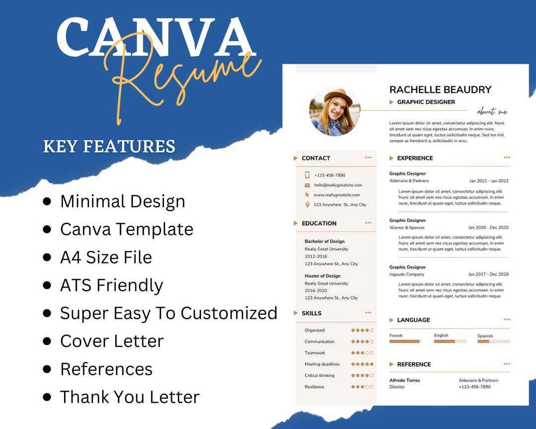 Graphic Designer Resume, Modern Resume Template, Editable Creative ...