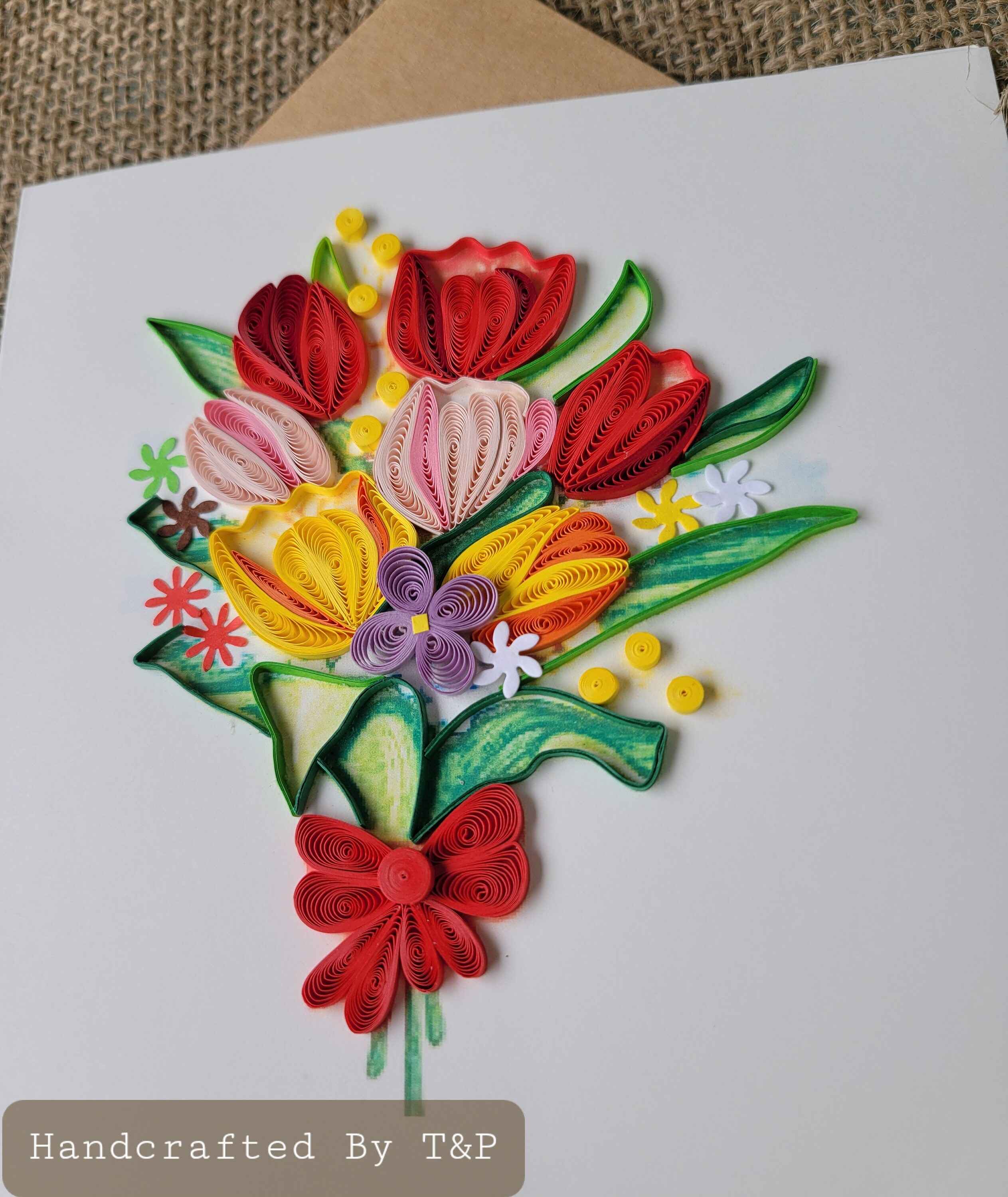 5 Quilling Cards Bunches of Flowers Birthday Card - Etsy