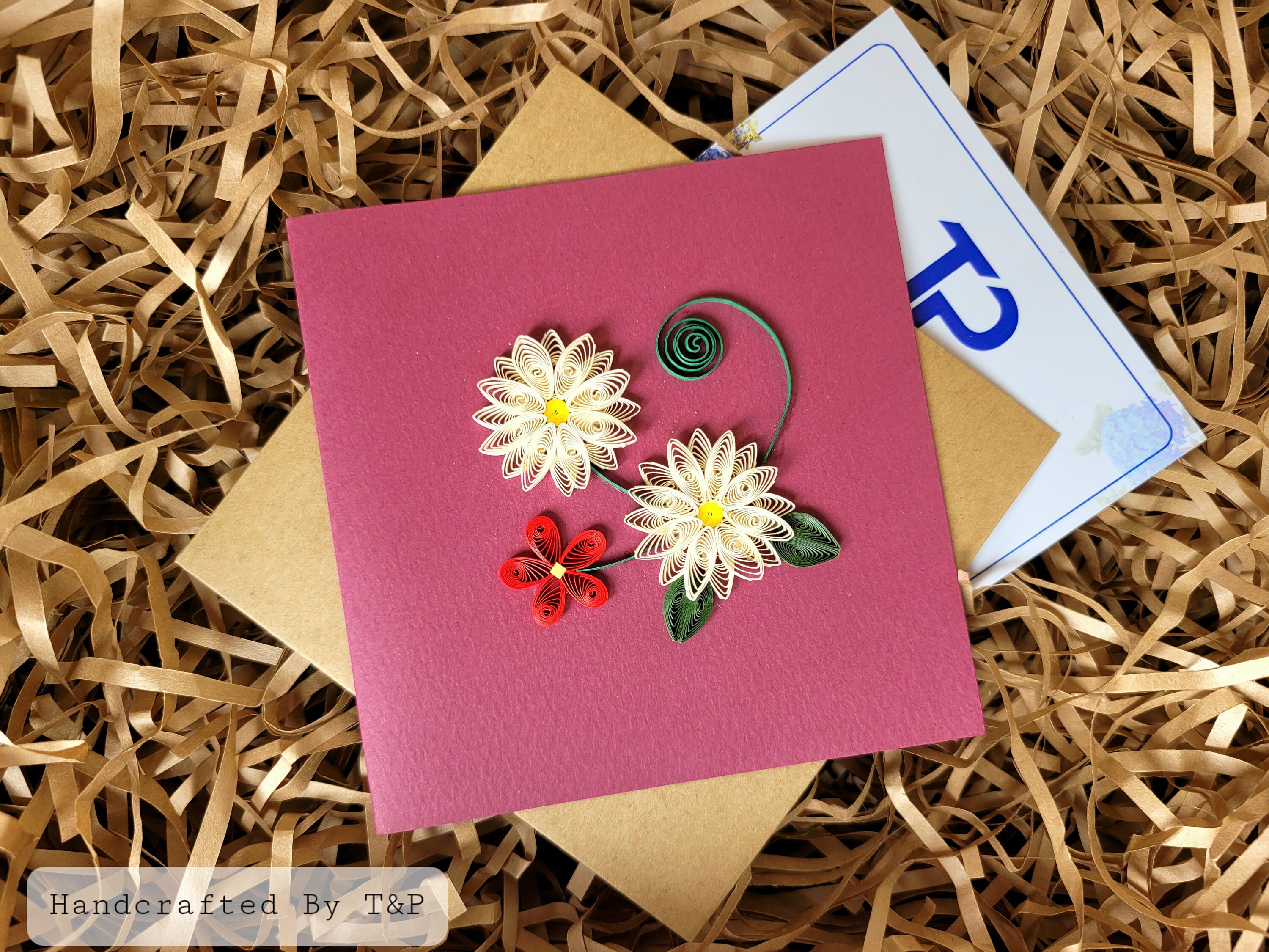 Flower Quilling Card 4in 4in - Etsy