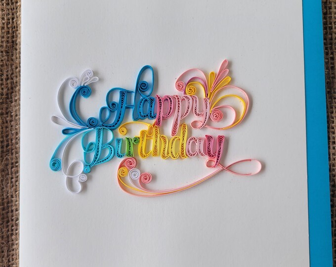 Birthday Card, Cupcake Card, Flower Card, Handmade Card, Quilling Card ...