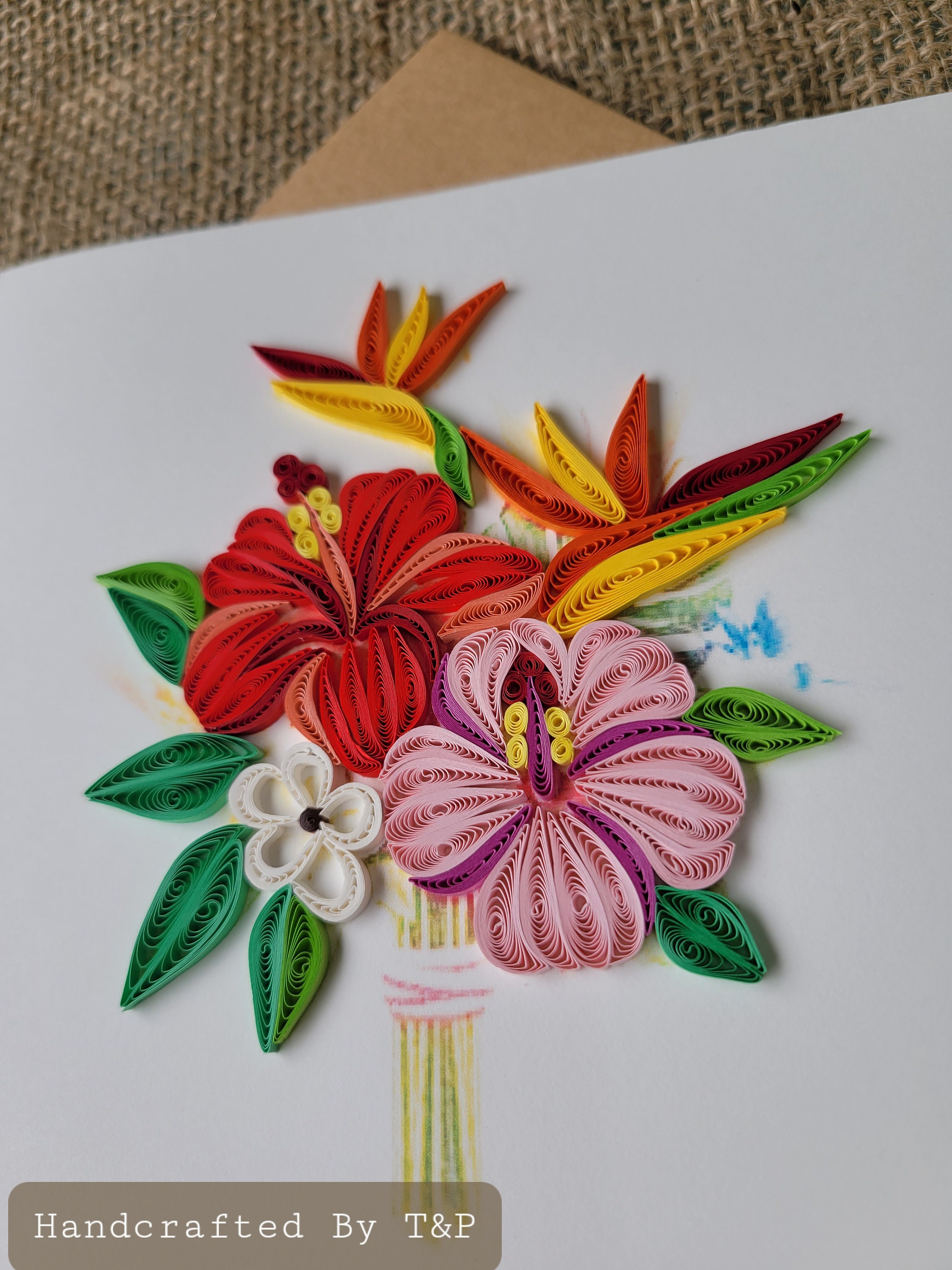 5 Quilling Cards Bunches of Flowers Birthday Card - Etsy