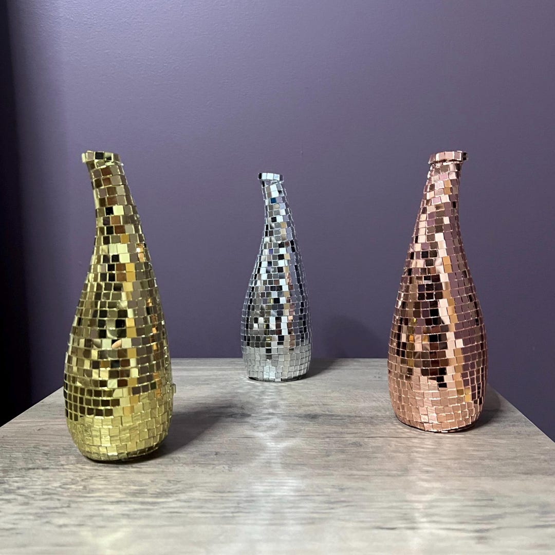 Disco Vase ~ Small Groovy Disco Mirror Tile Statue ~ Fun Disco Ball ...