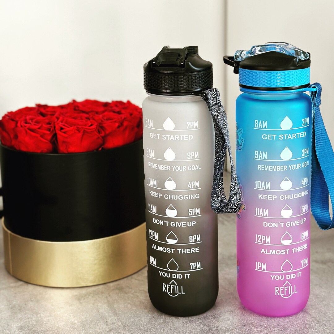 Graduated Water Bottle / Motivational Water Bottle / Water Bottle With ...