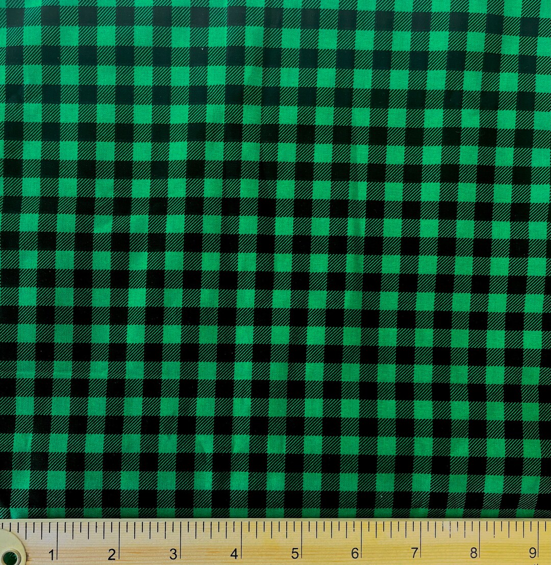 Green & Black Buffalo Check / Plaid Fabric (by the Yard) - Joann ...