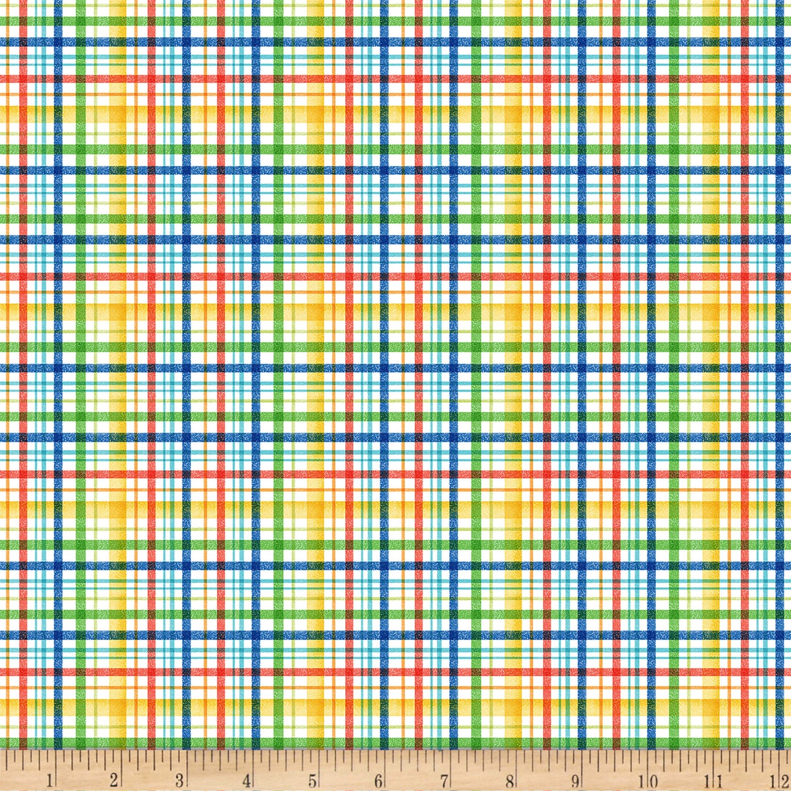 Plaid Fabric Rainbow Bloom Bouquet II 0798897 Spring, Summer Plaid 100% ...