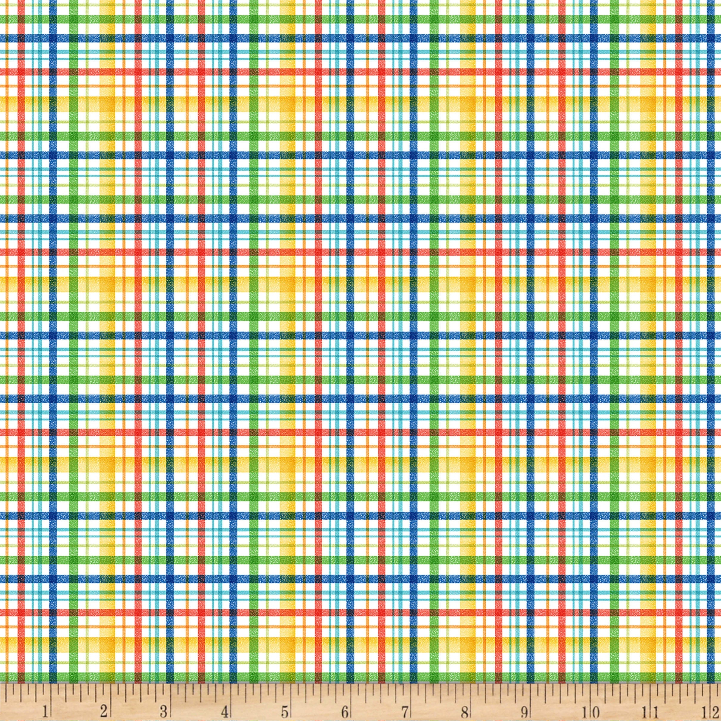 Plaid Fabric Rainbow Bloom Bouquet II 0798897 Spring, Summer Plaid 100% ...