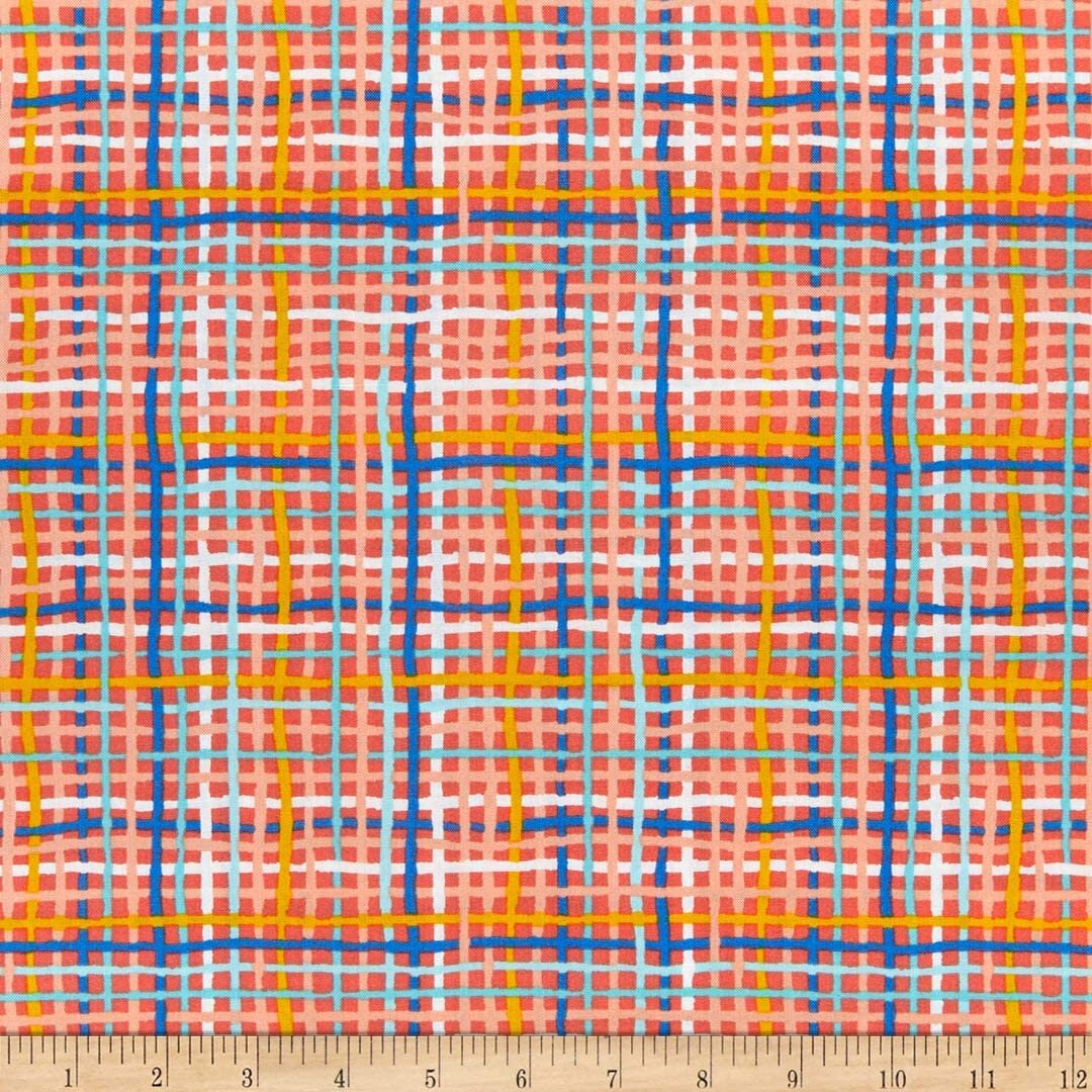 Nerida Hansen Organic Around Oz Map Check Fabric Coastal - Plaid ...