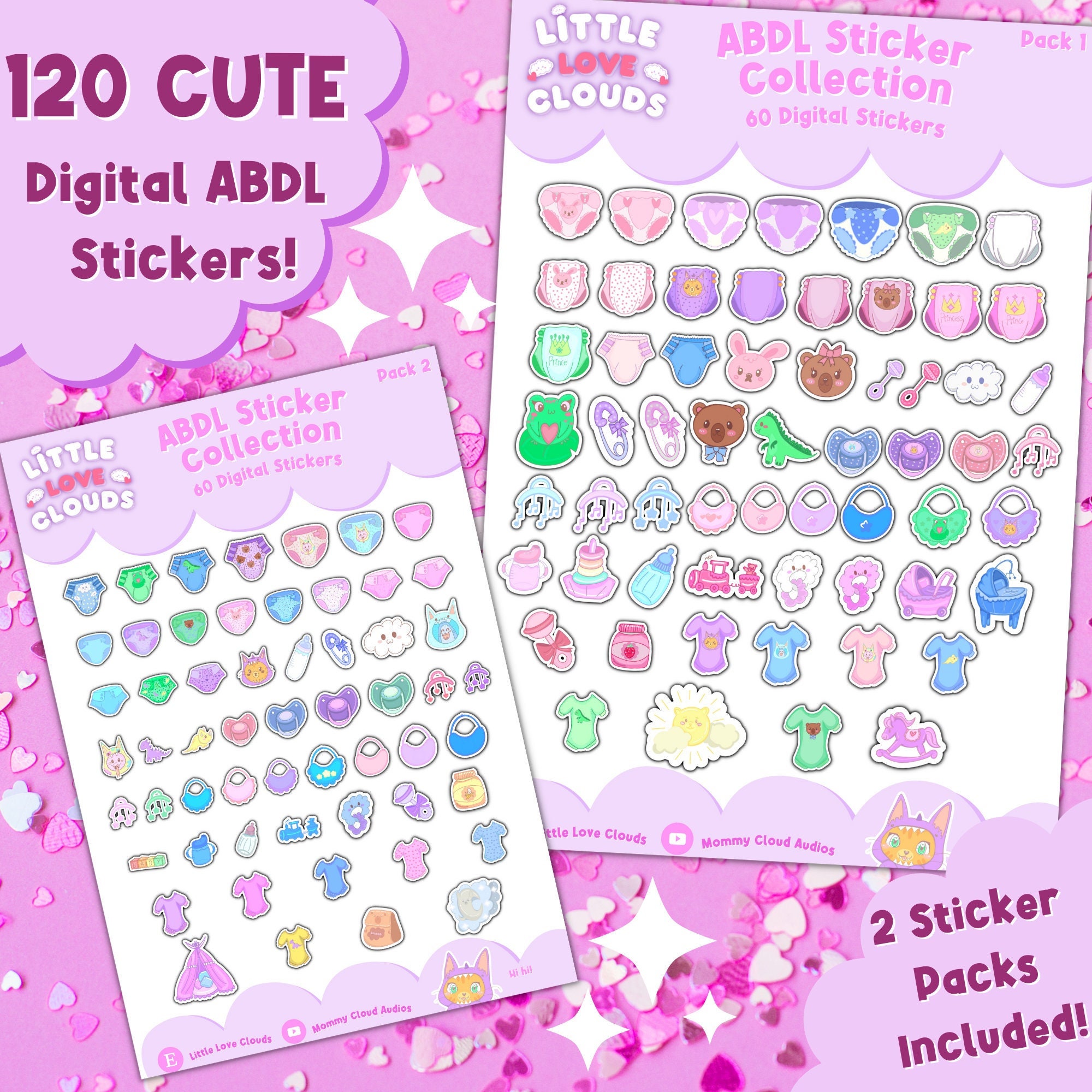 Kawaii 120 ABDL Little Space Digital Stickers CG/L Gift - Etsy