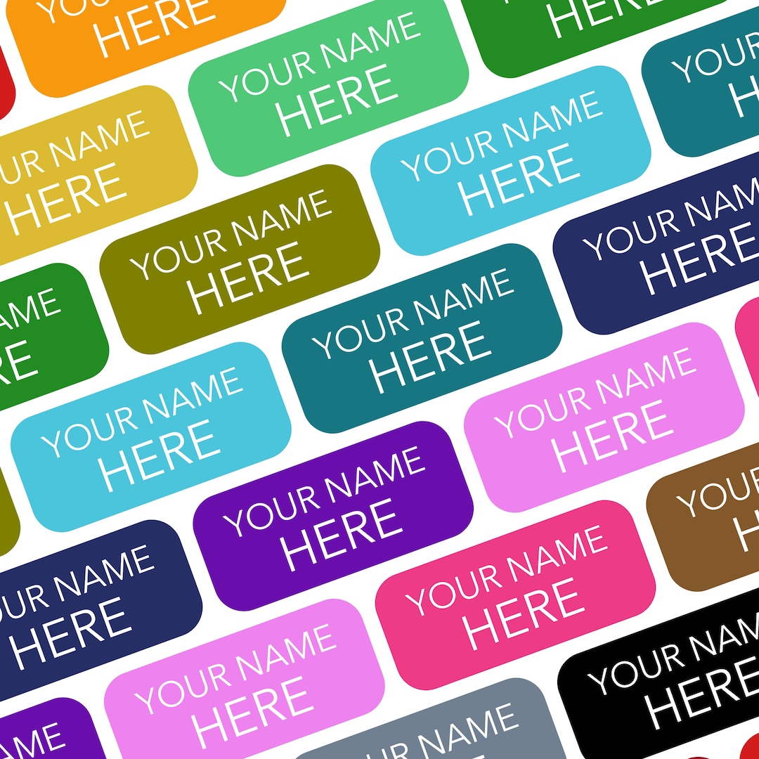 Personalized Name Labels (100 Labels) (0.9" × 0.4") Small Custom Name ...