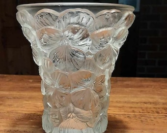 Czech Art Deco Josef Inwald Glassworks Barolac Frosted Pansy - Etsy