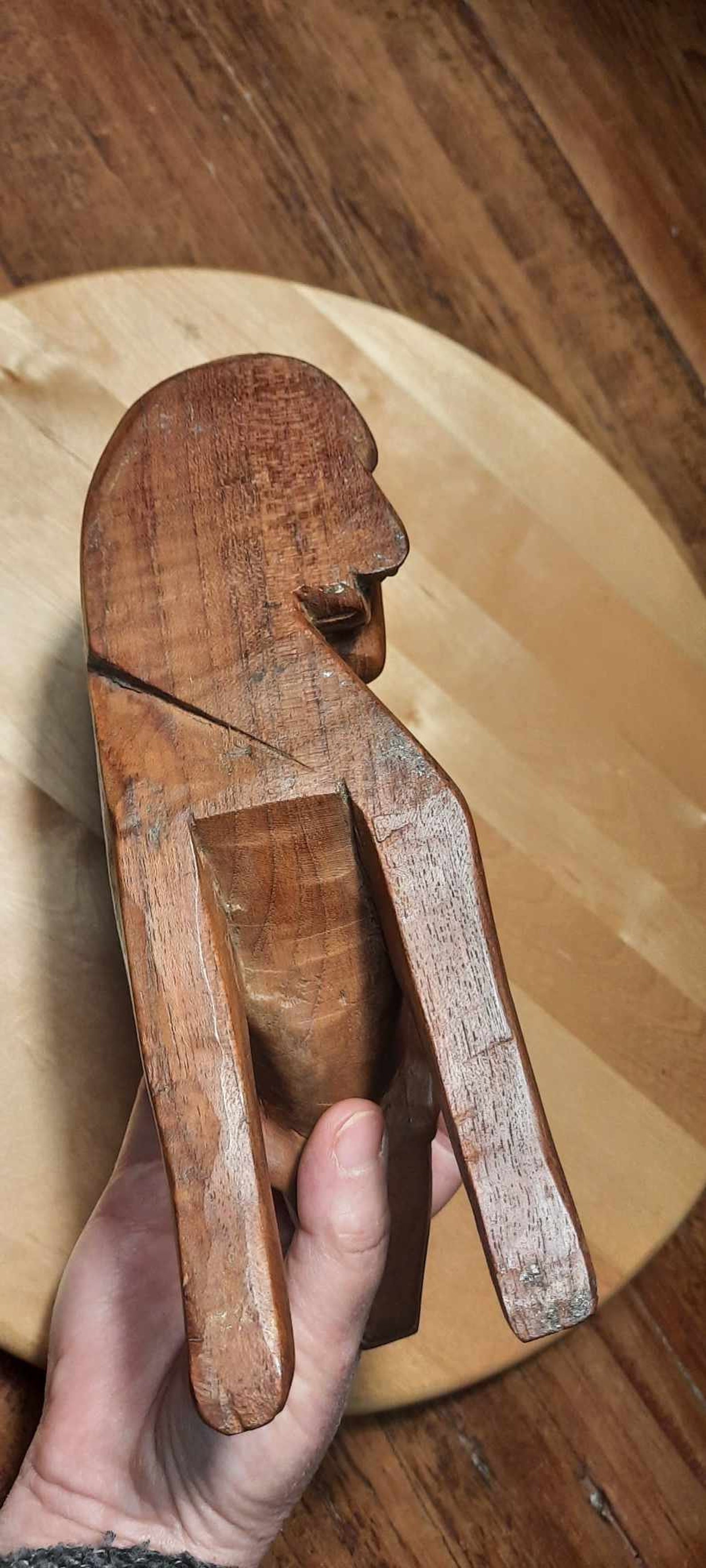 VTG Wood Carved Dog Sculpture, Minimalist Dog Figurine, MCM Home Decor ...