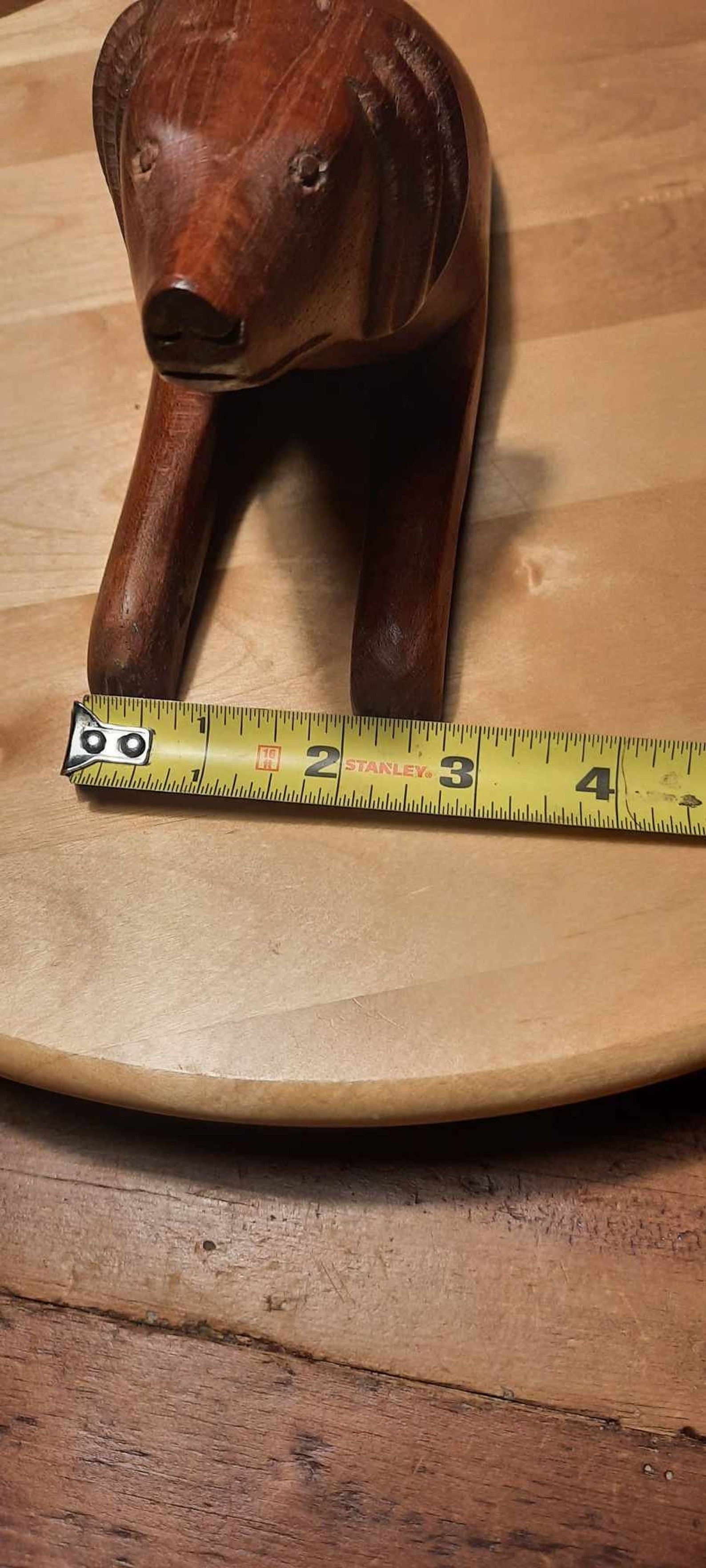 VTG Wood Carved Dog Sculpture, Minimalist Dog Figurine, MCM Home Decor ...