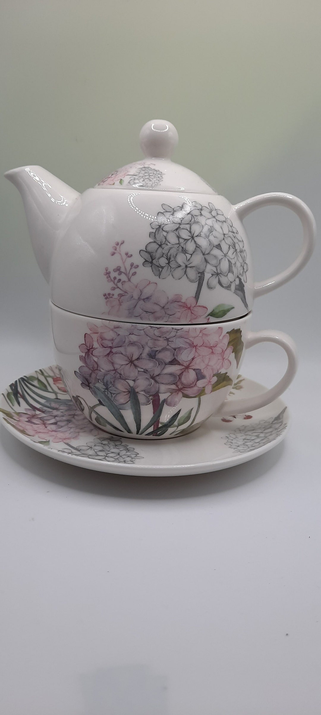 Stackable 4 Piece Porcelain or Fine China Tea for One Teapot With ...