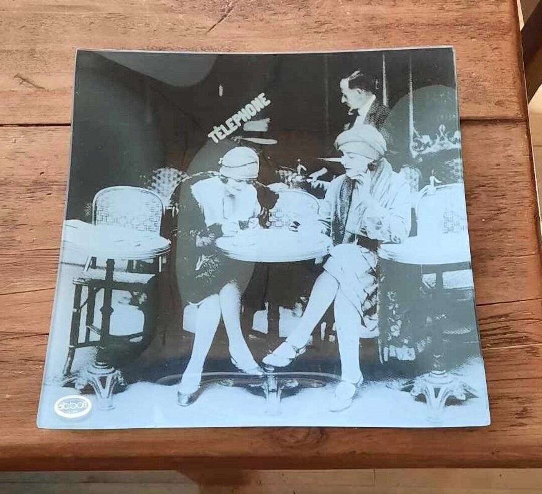 Wall Hanging Glass Plate, 1920s French Flapper Girls, Retro Film Poster ...