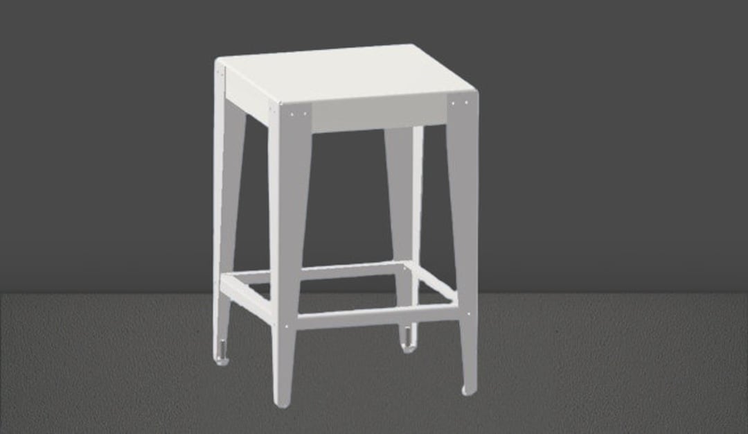Vintage Industrial Stool. Plan for Making a DIY Metal Stool Folded ...