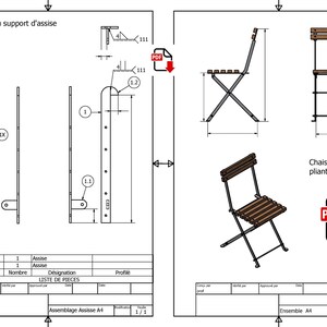 Plan for Making a DIY Folding Square Chair. DIY. Metal Structure With ...