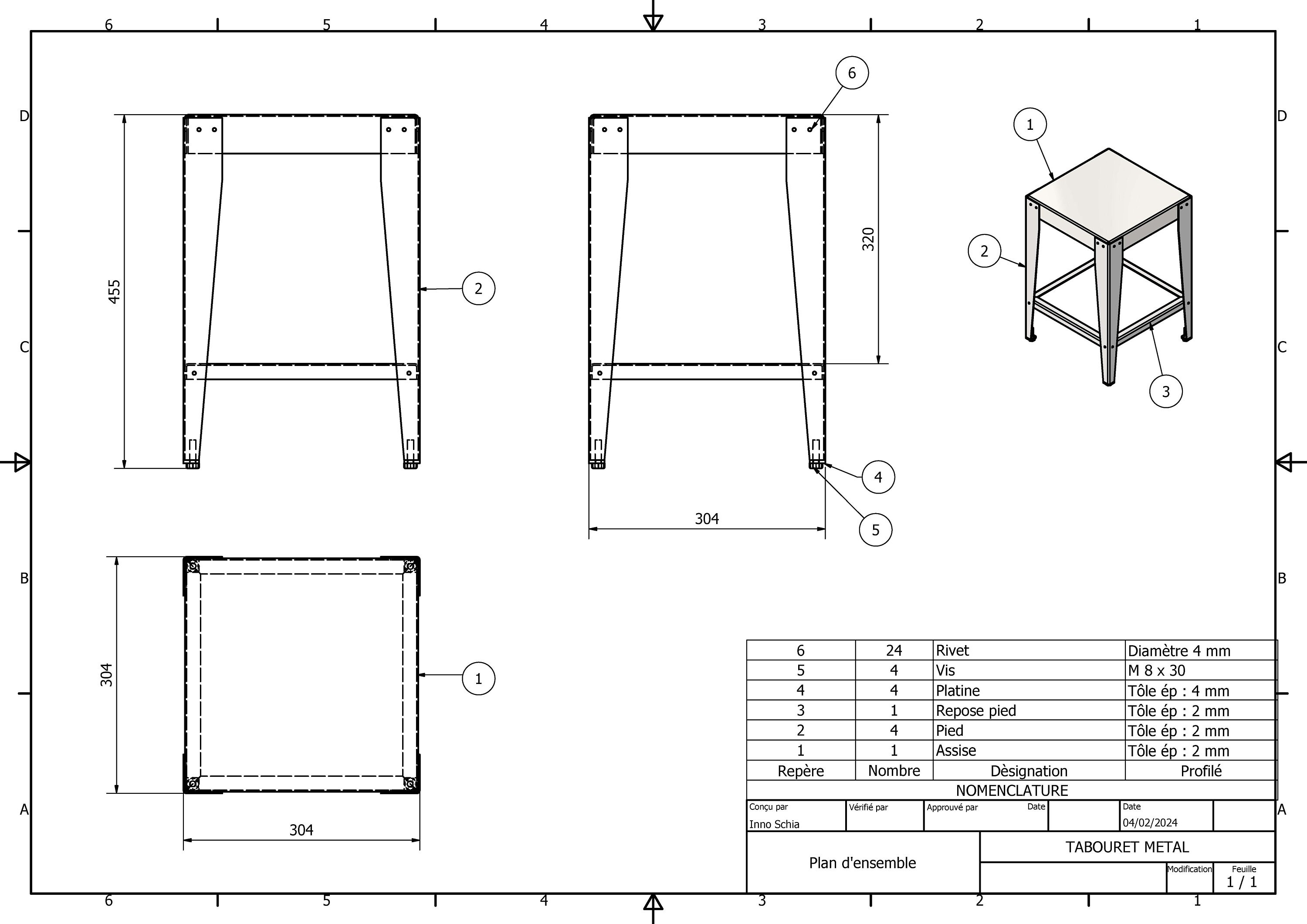 Vintage Industrial Stool. Plan for Making a DIY Metal Stool Folded ...