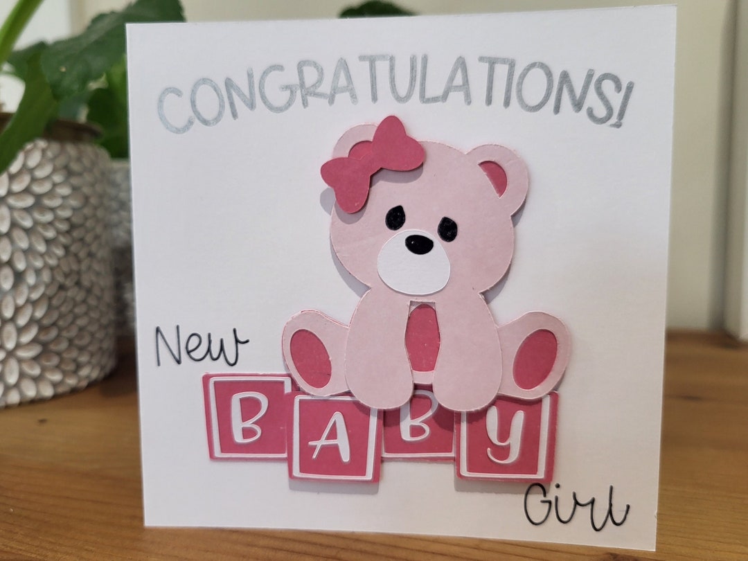 Handmade Customisable 3D New Baby Card - Unique Congratulations Card ...