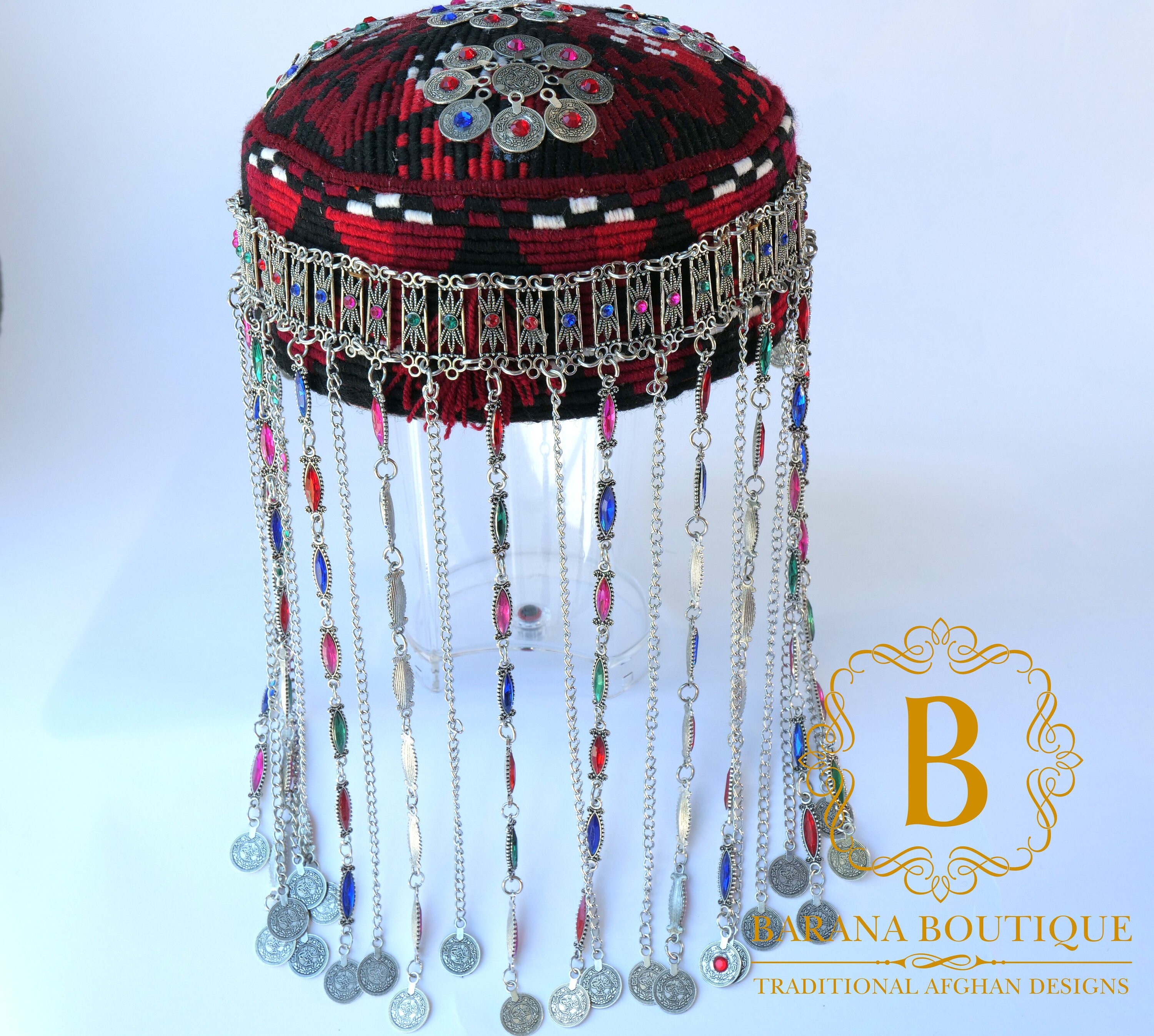 Handmade Afghani Beautiful Hat With Jewels Perfect for Eid, Wedding ...