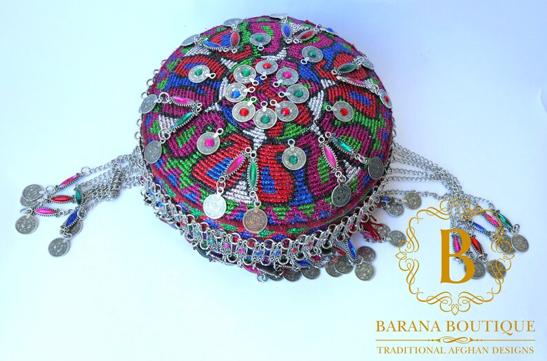 Handmade Afghani Hat With Charms, Women's Headpiece - Etsy