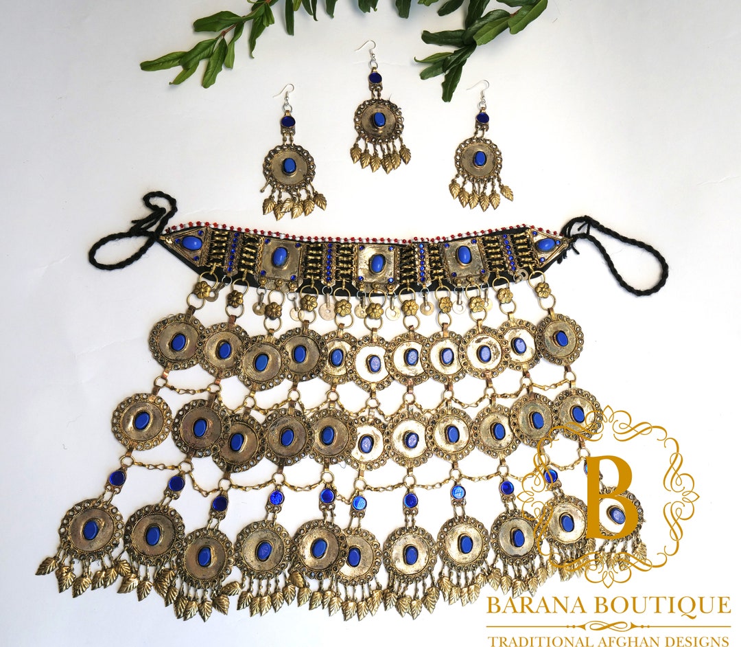 Beautiful Handmade Afghani Jewelry Set Includes Large Necklace ...