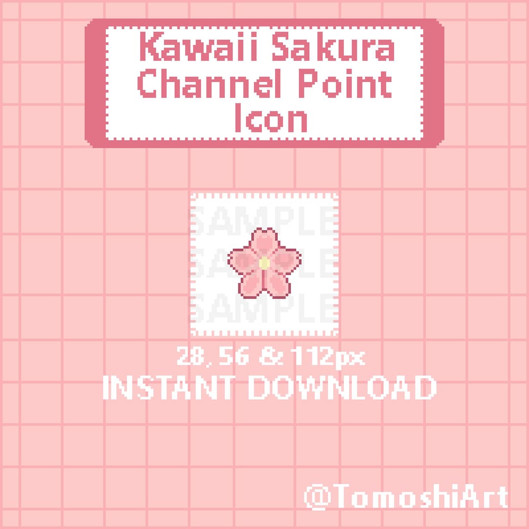 Pink Sakura Cherry Blossom Flower Pixel for Twitch Channel Points Icon ...