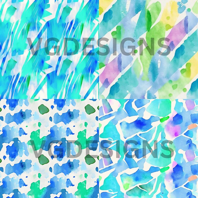 Watercolor Blue Hues Theme Vol1, Backgrounds, Printable Digital Papers ...